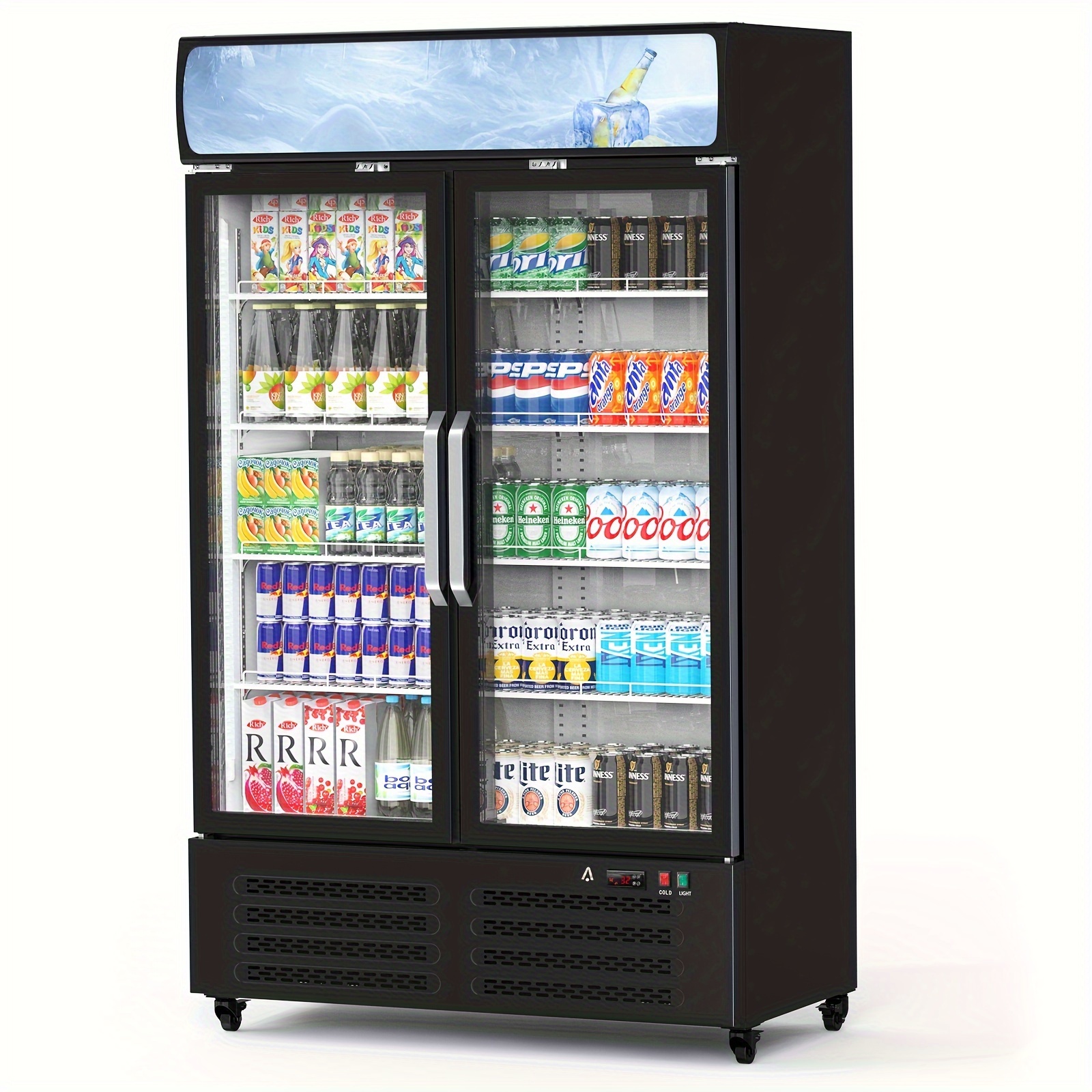 Hufy Commercial Refrigerator 25 Cu. Ft. Display Fridge - Temu