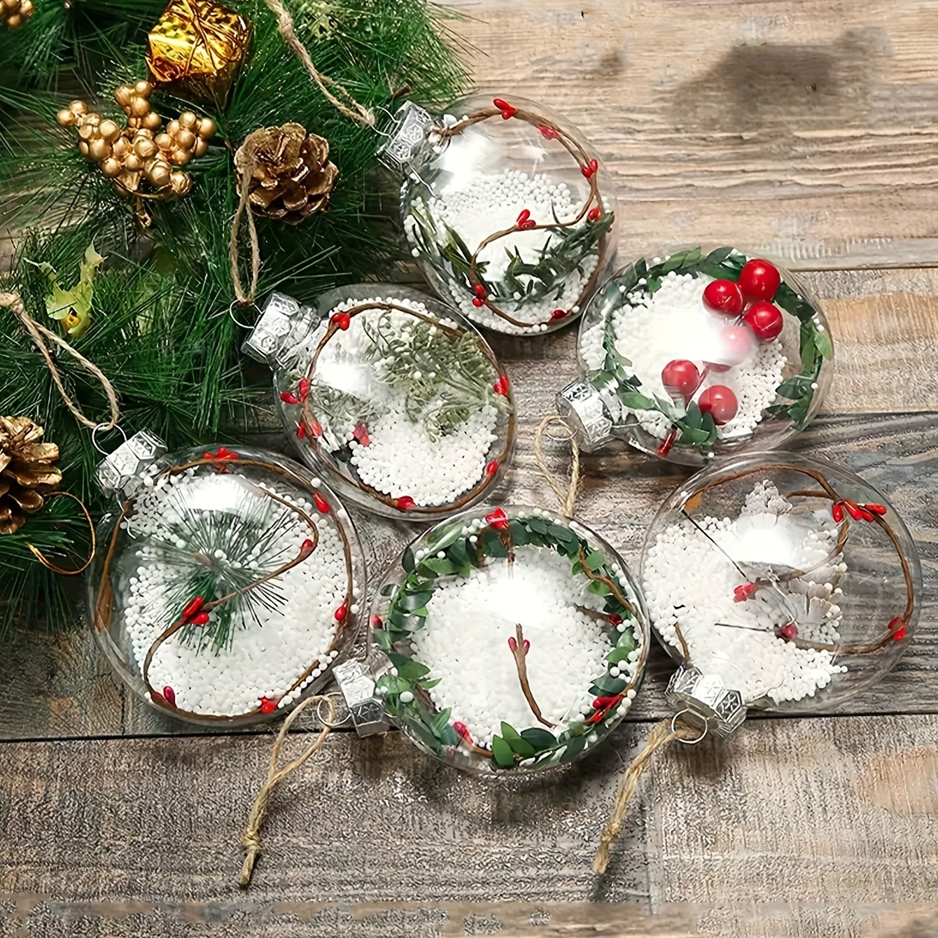 6pcs, Clear Fillable Ornaments Balls, 3.15inch/80mm Diy Clear Plastic ...