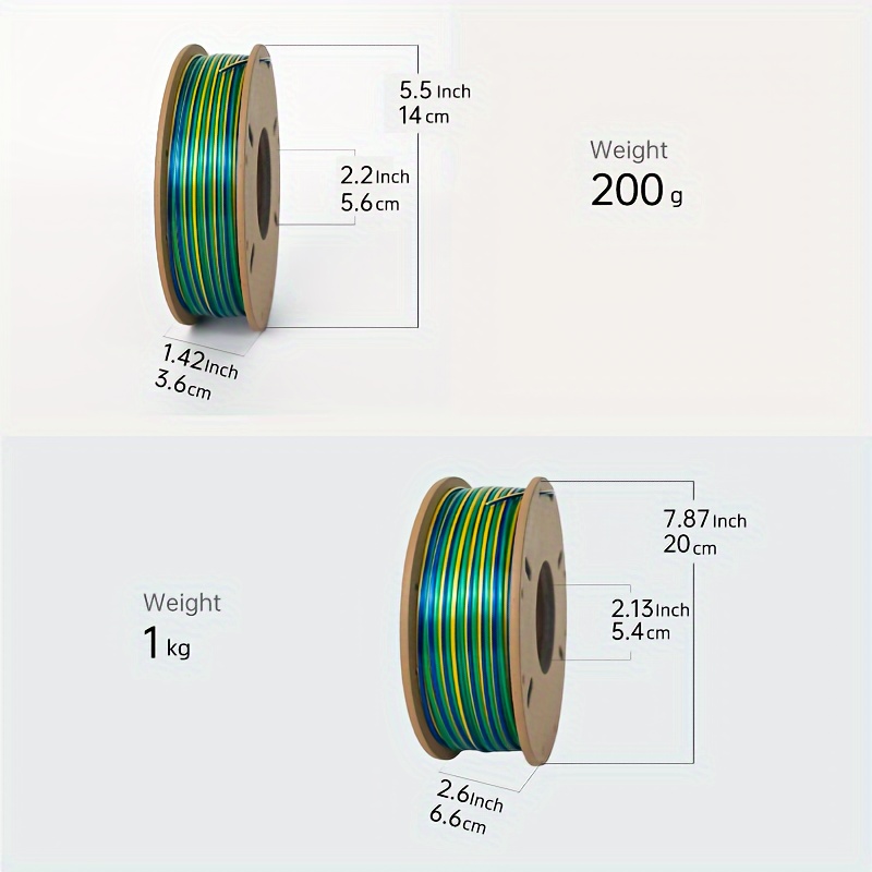 Rainbow Pla 3d Printer Filament 1 75mm Rapid Color Transition Vibrant ...