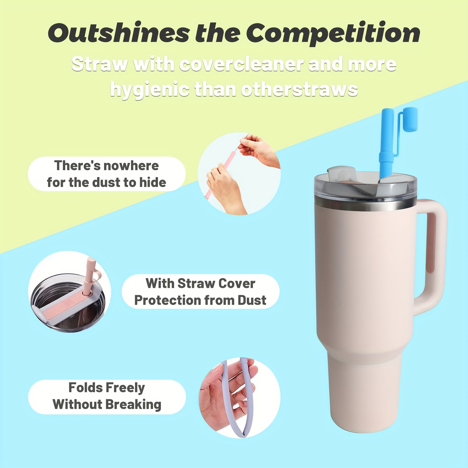 Extra Long Silicone Replacement Straws Lids Stanley Cups - Temu