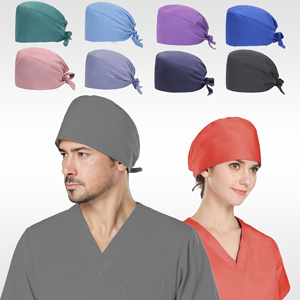 Navy Blue Scrubs Surgical Scrub Cap Women Men Medical Hat Chef Doctor ...