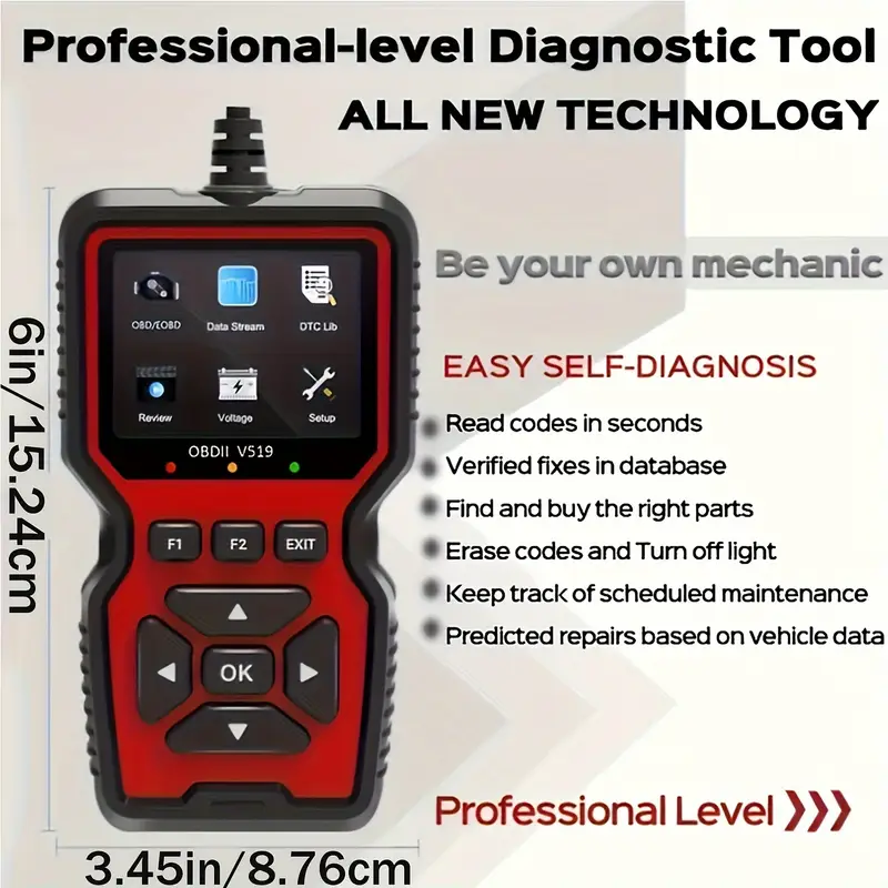 전문 Obd2 스캐너 정비사를 위한 실시간 데이터 코드 판독기 및 자가 진단 도구 Temu