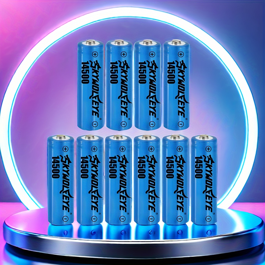 10pcs 14500 High Capacity Li-ion Rechargeable Batteries, 3.7v For ...
