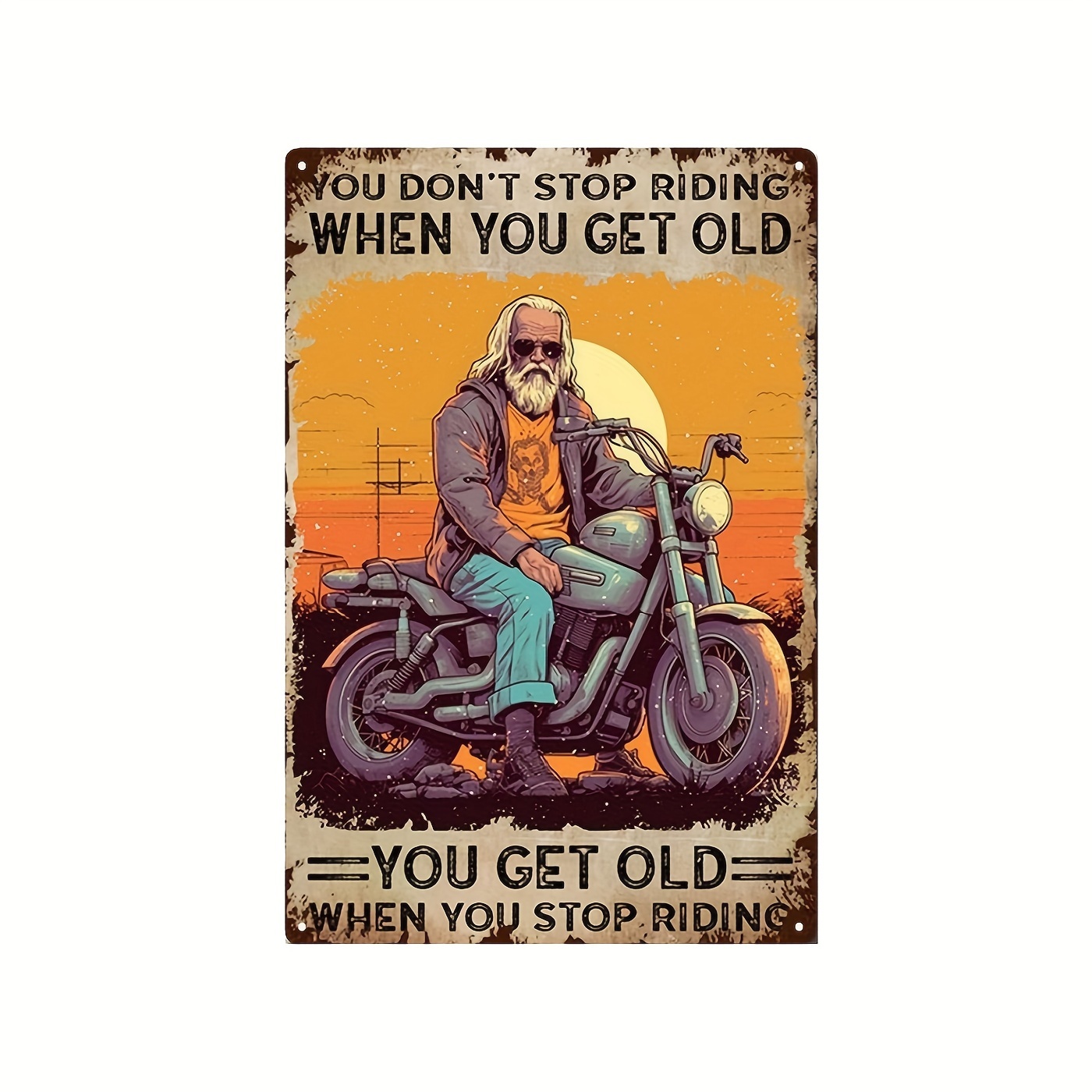Tin Sign Painting Metal Motorcycle Signs Don't Stop Riding - Temu Canada