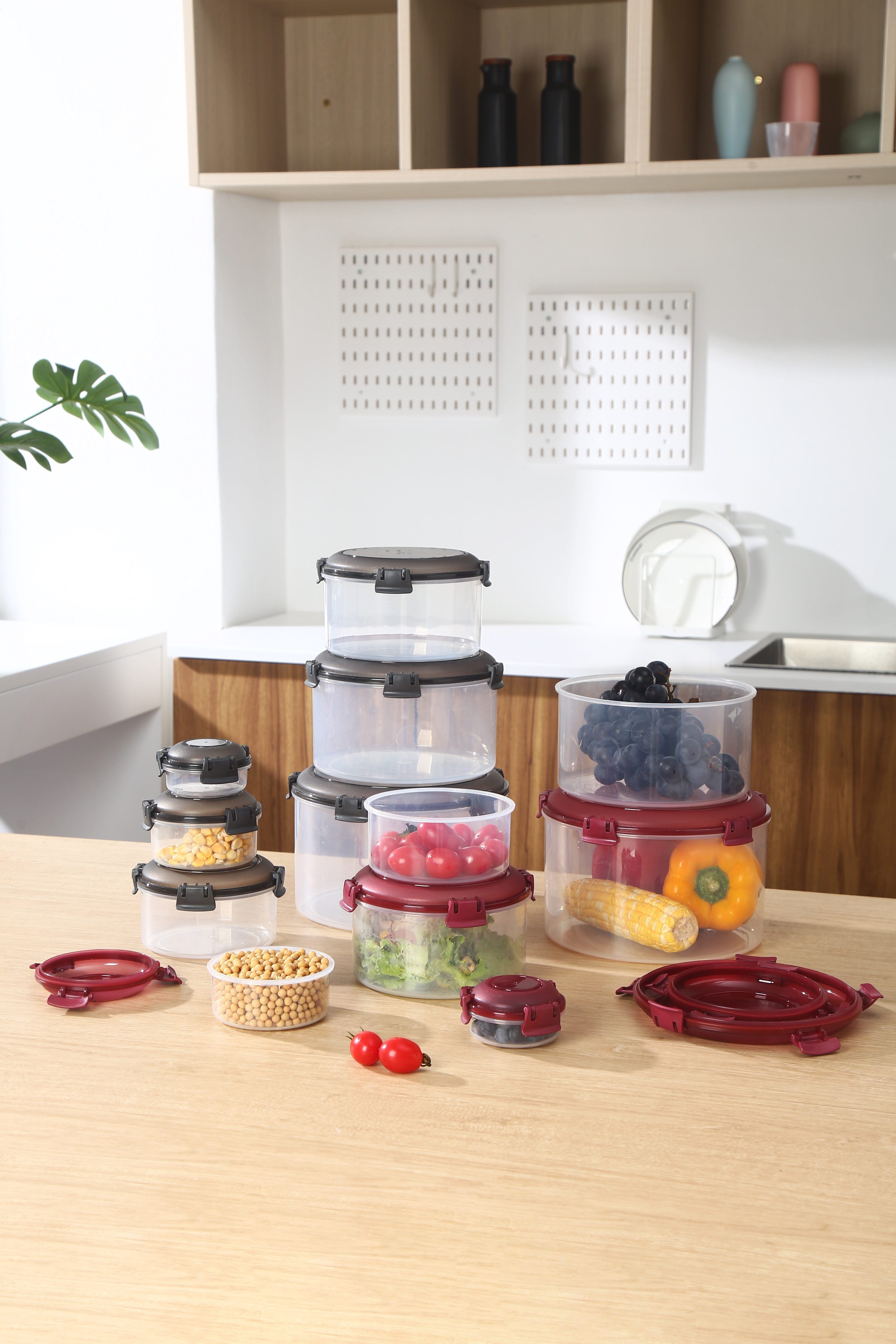 Round Airtight Food Storage Containers Set Bpa Free Plastic - Temu