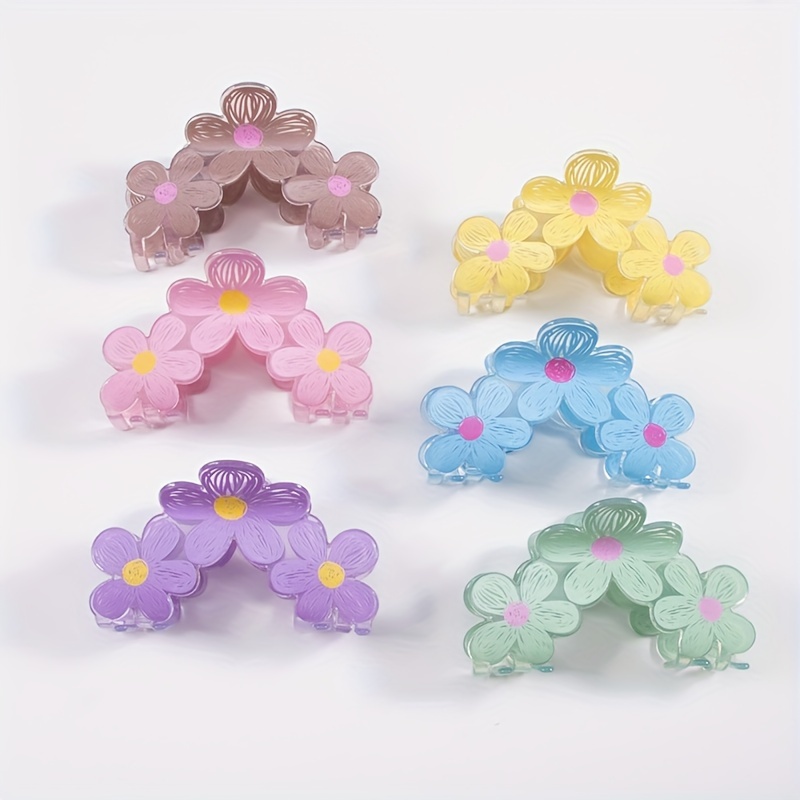 Colorful Cute Flower Decorative Hair Claw Clip Elegant Hair - Temu ...