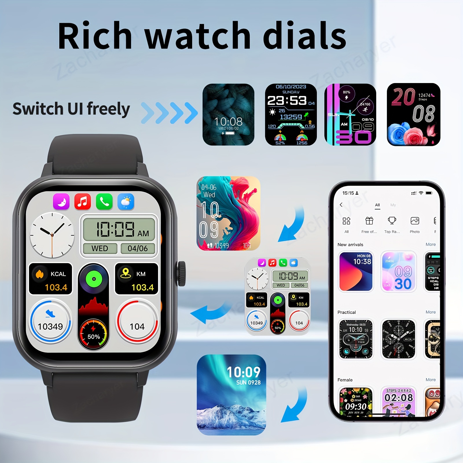Smart Watch, Wireless Calling/dial, Multi-sport Mode, Calling Reminder ...