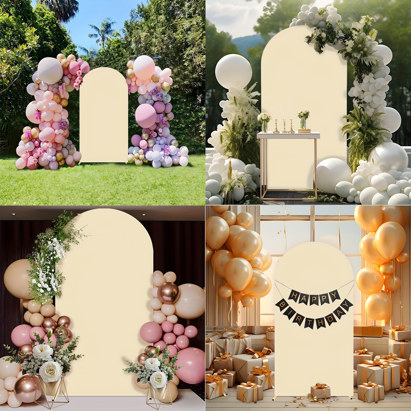 Beige Wedding Arch Backdrop Cover 2 sided Arch Stand - Temu