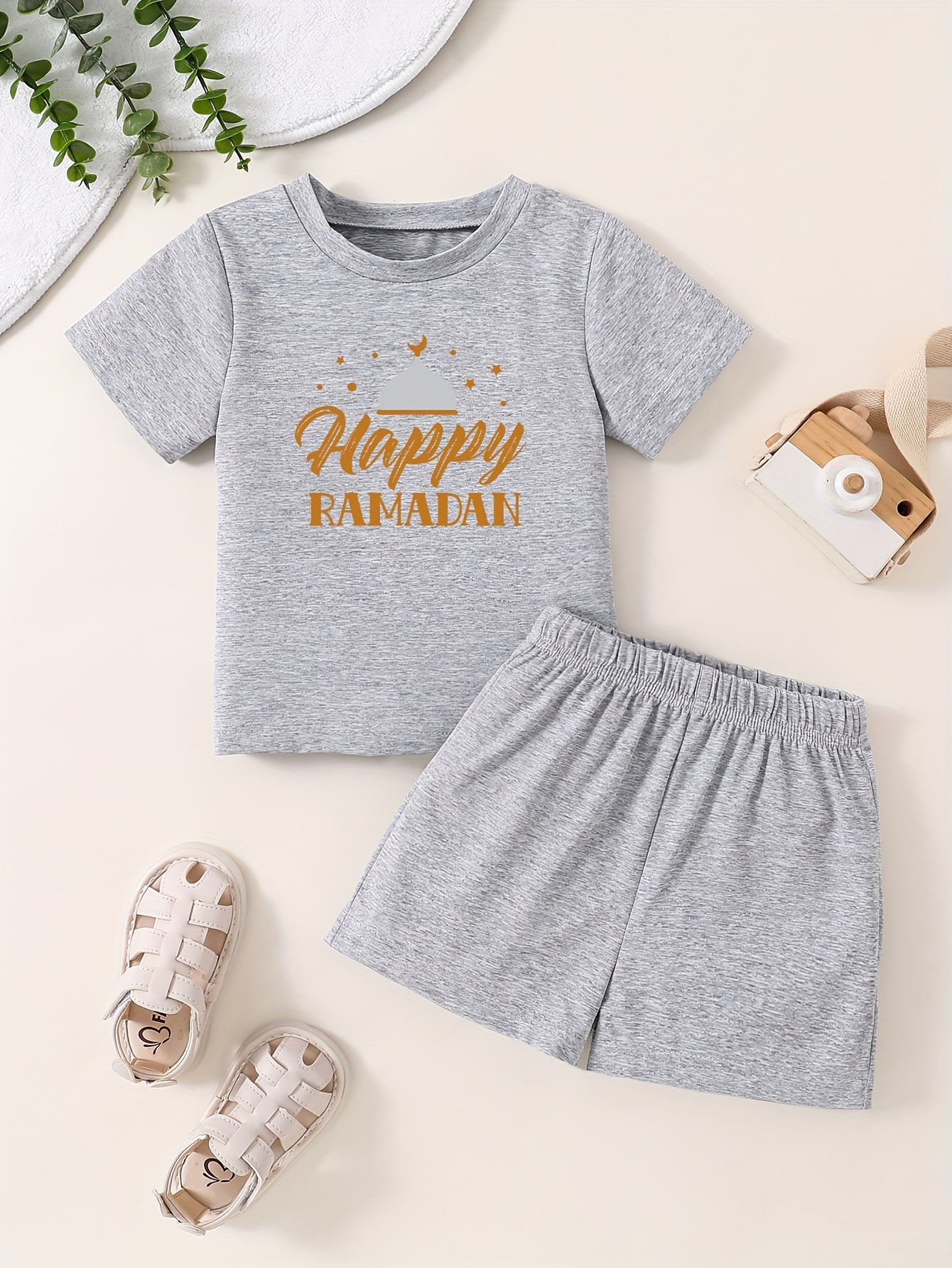 Summer Casual Set T shirt Boy s Happy Ramadan Print Shorts - Temu Australia