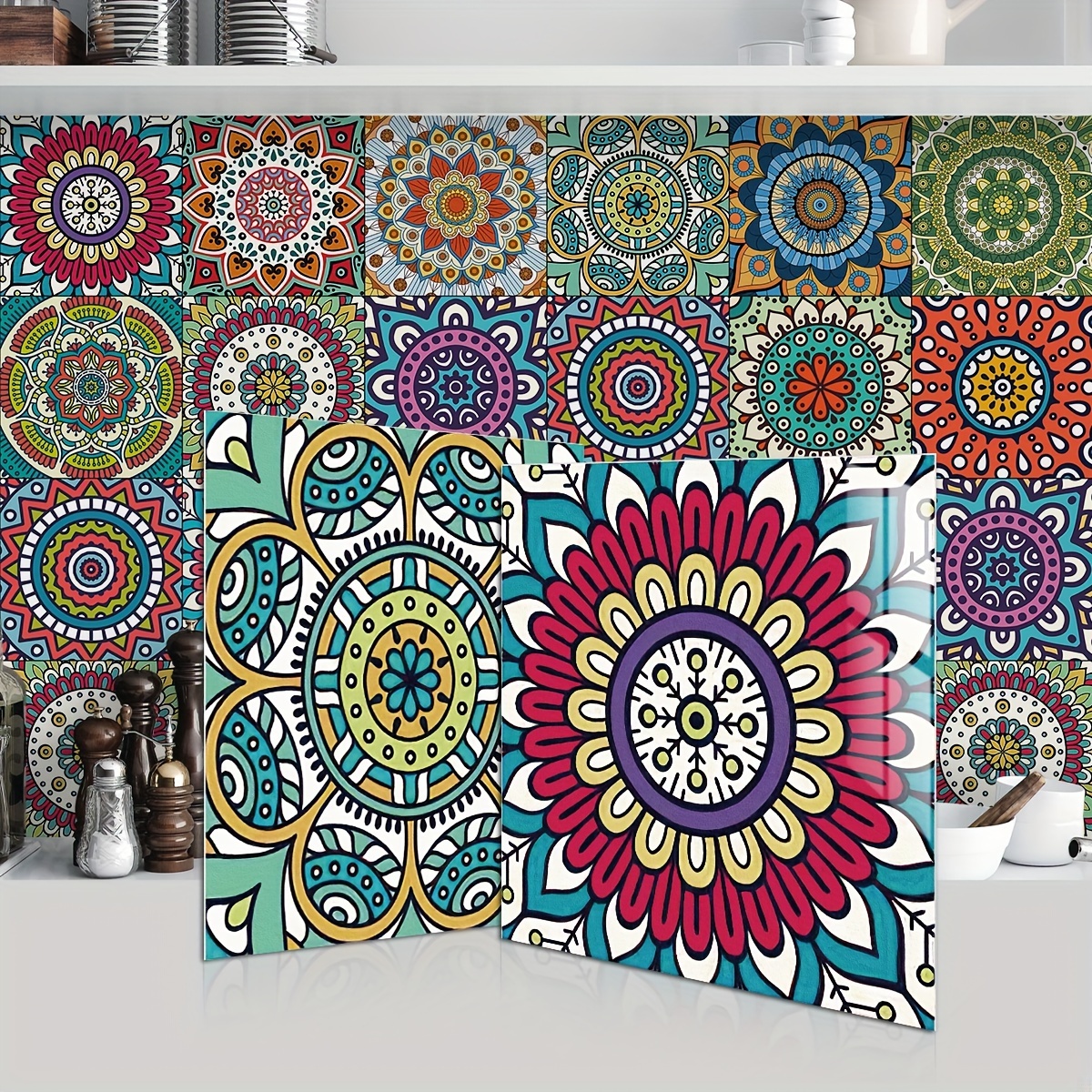 Retro Mandala Wall Tiles Bohemian Peel Stick Wallpaper - Temu Australia