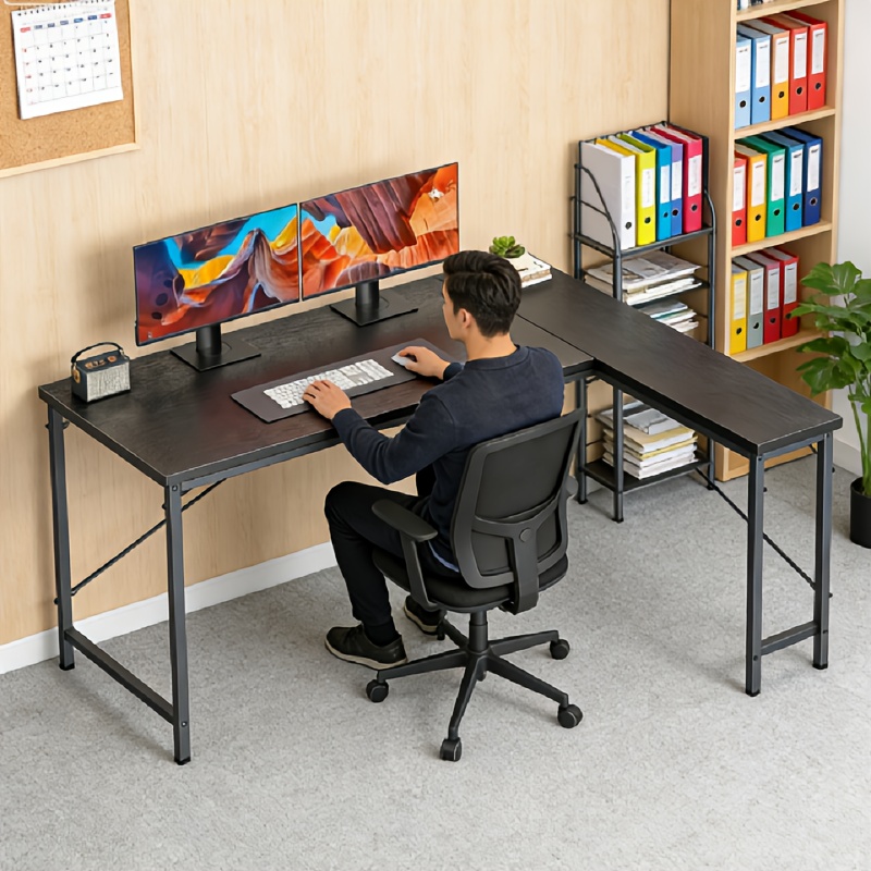 l shaped desk sold on Temu United States