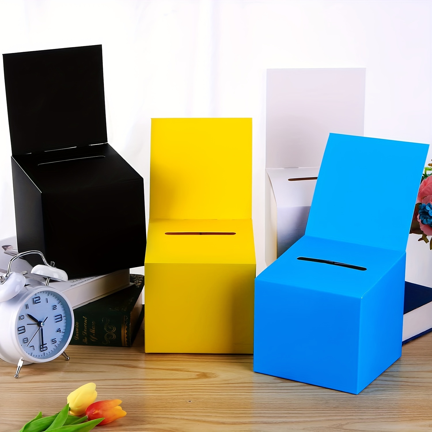 2/6/12pcs Raffle Box Donation Box For Fundraising, Ballot Box Cardboard ...