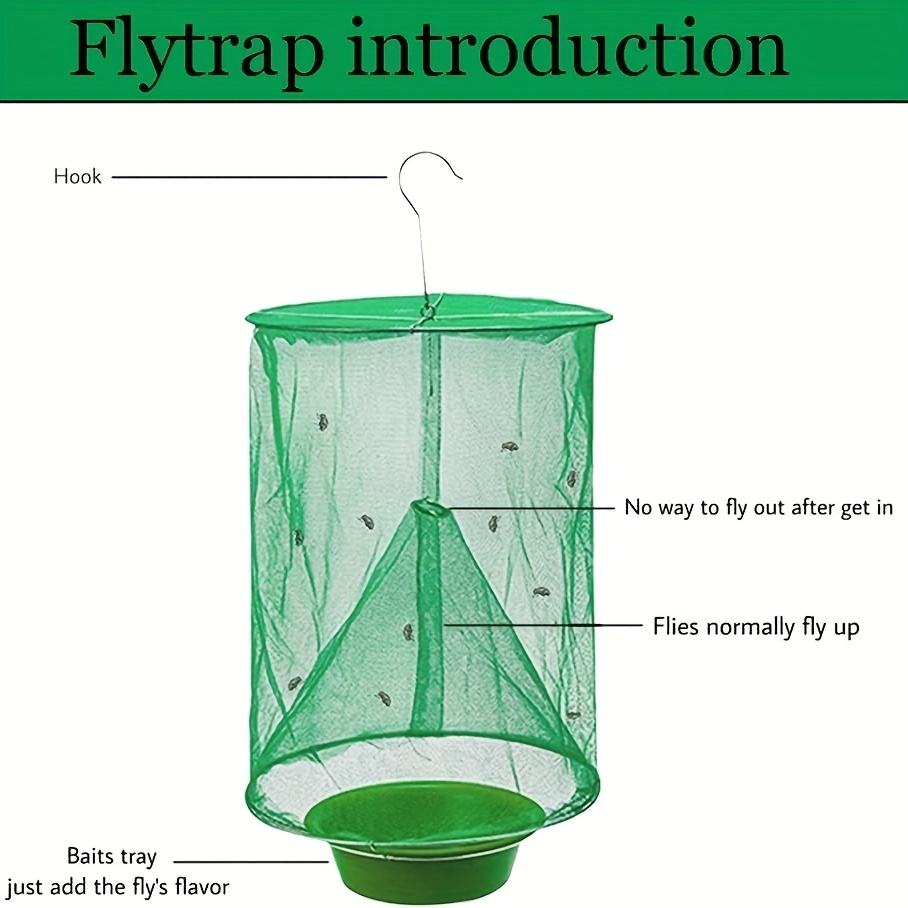 Plastic Fly Trap Cage 1pc Non Electric Hanging Insect Pest Trap For ...