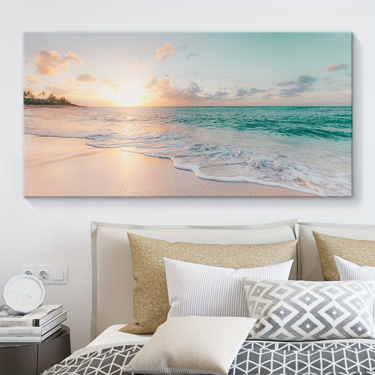 Landscape Canvas Wrapped Beach Natural - Temu