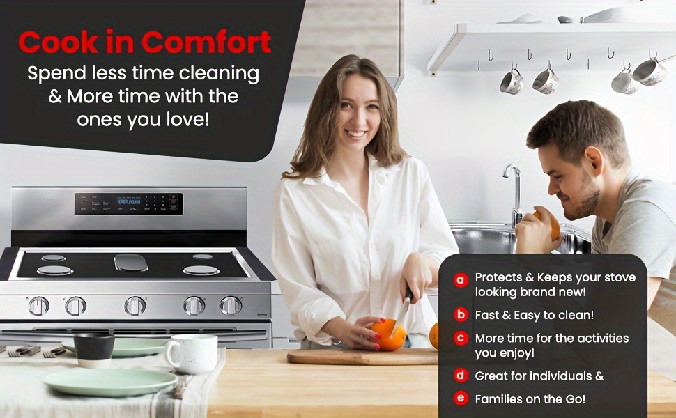 "effortless" Non-stick Gas Stove Burner Covers - Reusable & Washable ...