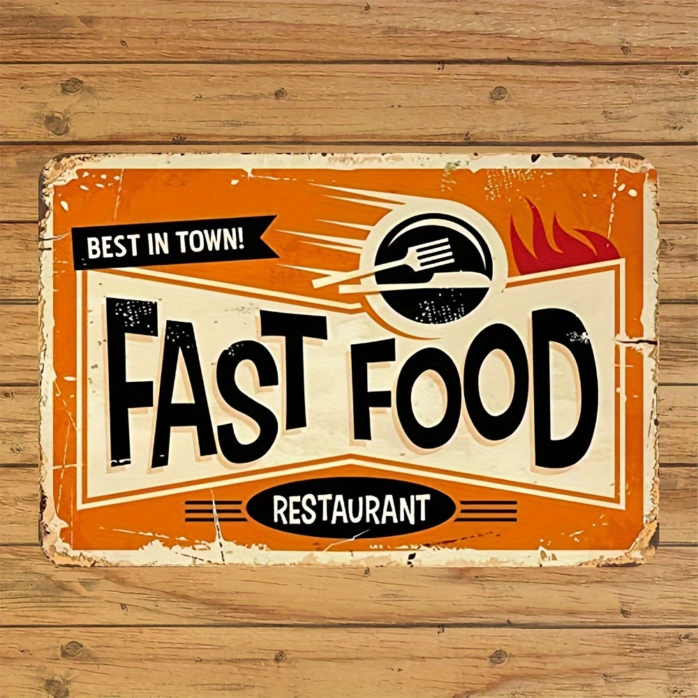 Nejlepší Rychlé Občerstvení ve Městě Vintage Plechová Cedule - Temu ...