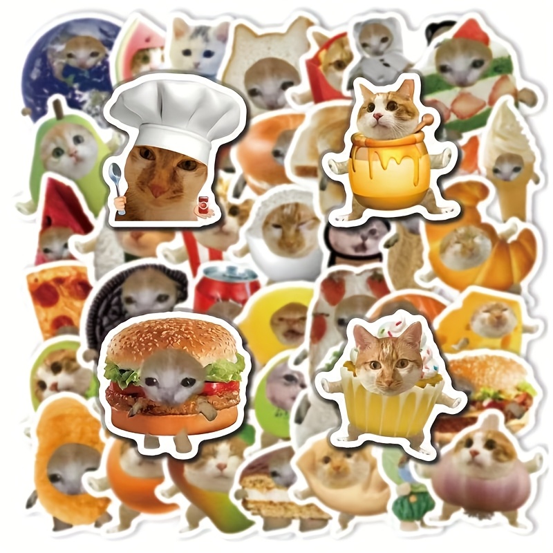 funny cat stickers sold on Temu United States