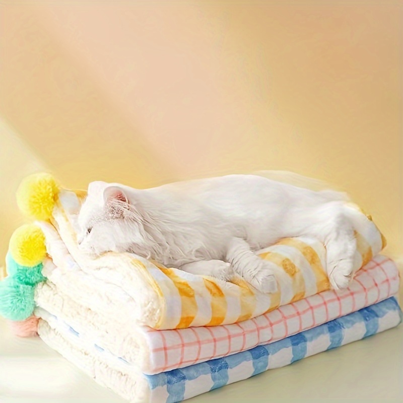 season Universal Cat Flannel Blanket Comfortable Warm Plush - Temu ...