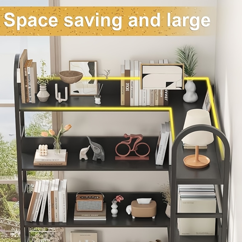 5 Tiers Tall Corner Bookshelf Large Heavy Duty Industrial - Temu