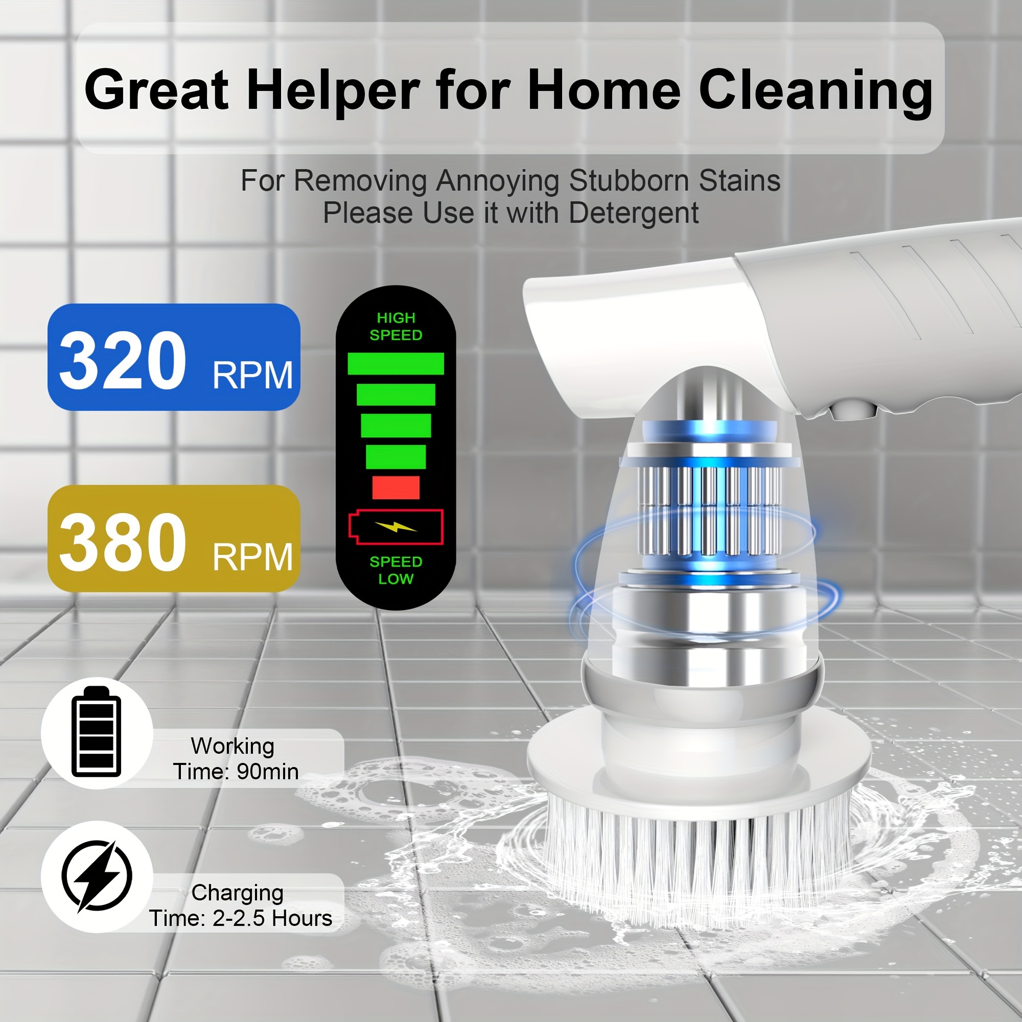 Car Cleaning Brush Electric Spin Scrubber Portable Electric - Temu