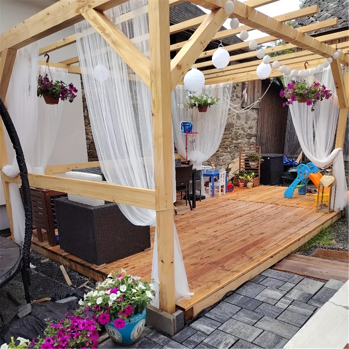 sheer outdoor curtains sold on Temu United States