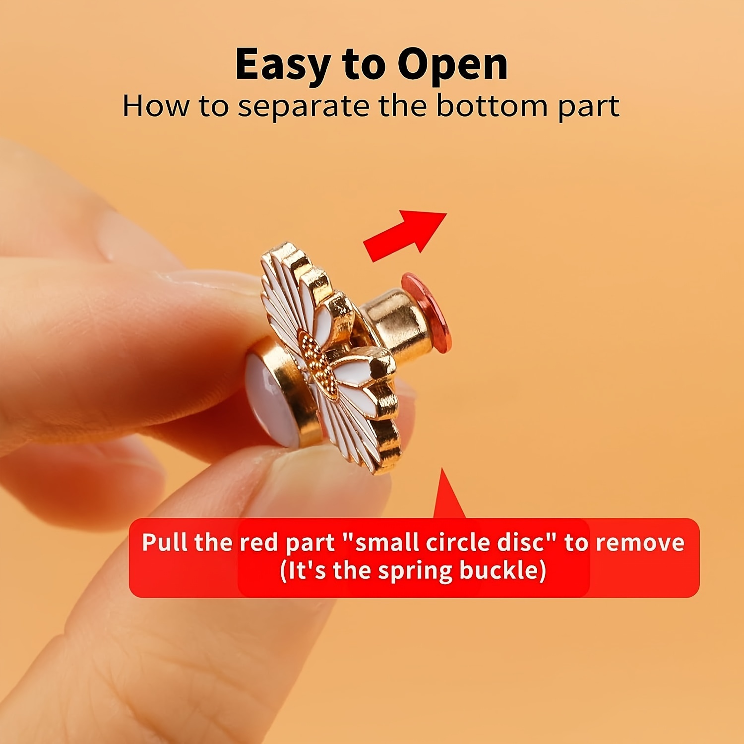 4 Set Daisy Flower Instant Jean Button Pins Removable Adjustable Pant ...