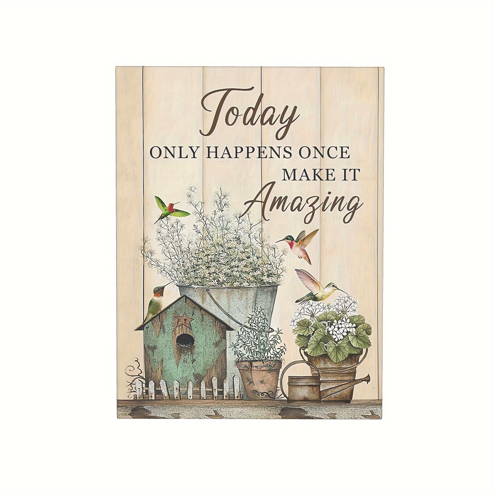 Tableau Mural En Toile Fleurs Colibris Décoration Rustique - Temu Canada