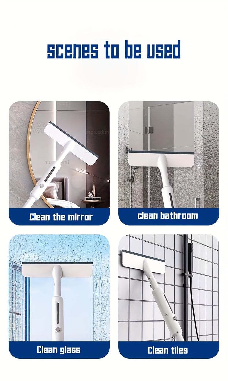 1 세트 긁기 및 세척용 2 In 1 유리 와이퍼 화이버 천 3개 양면 창 유리 바닥 청소 스크레이 Temu