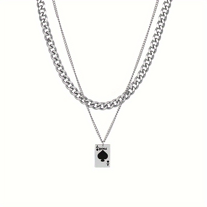 Playing Cards Ace Spades Pendant Necklace Hip Hop Style - Temu United ...