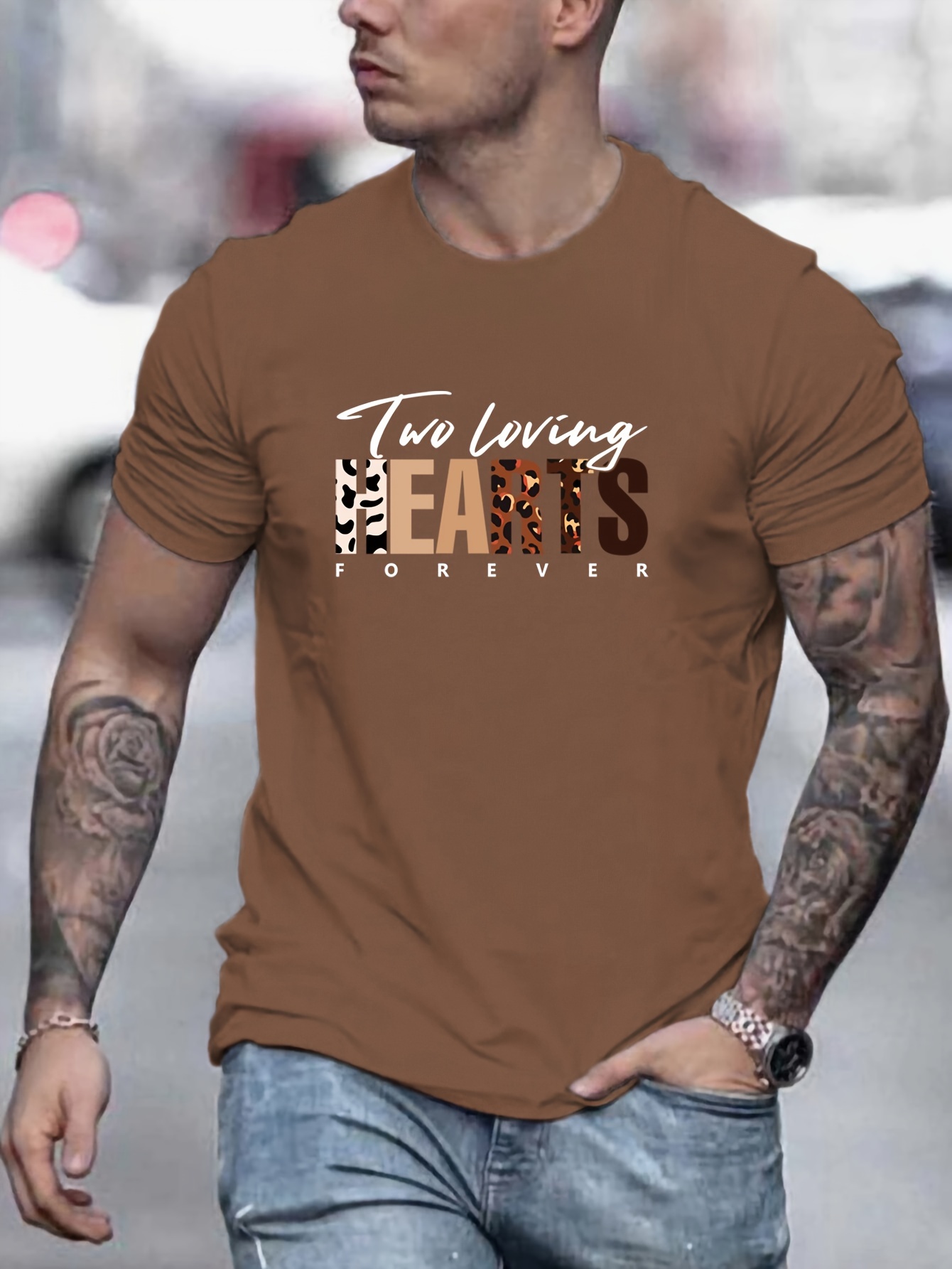 T shirt Décontracté Homme Impression Deux Cœurs Amoureux - Temu Switzerland