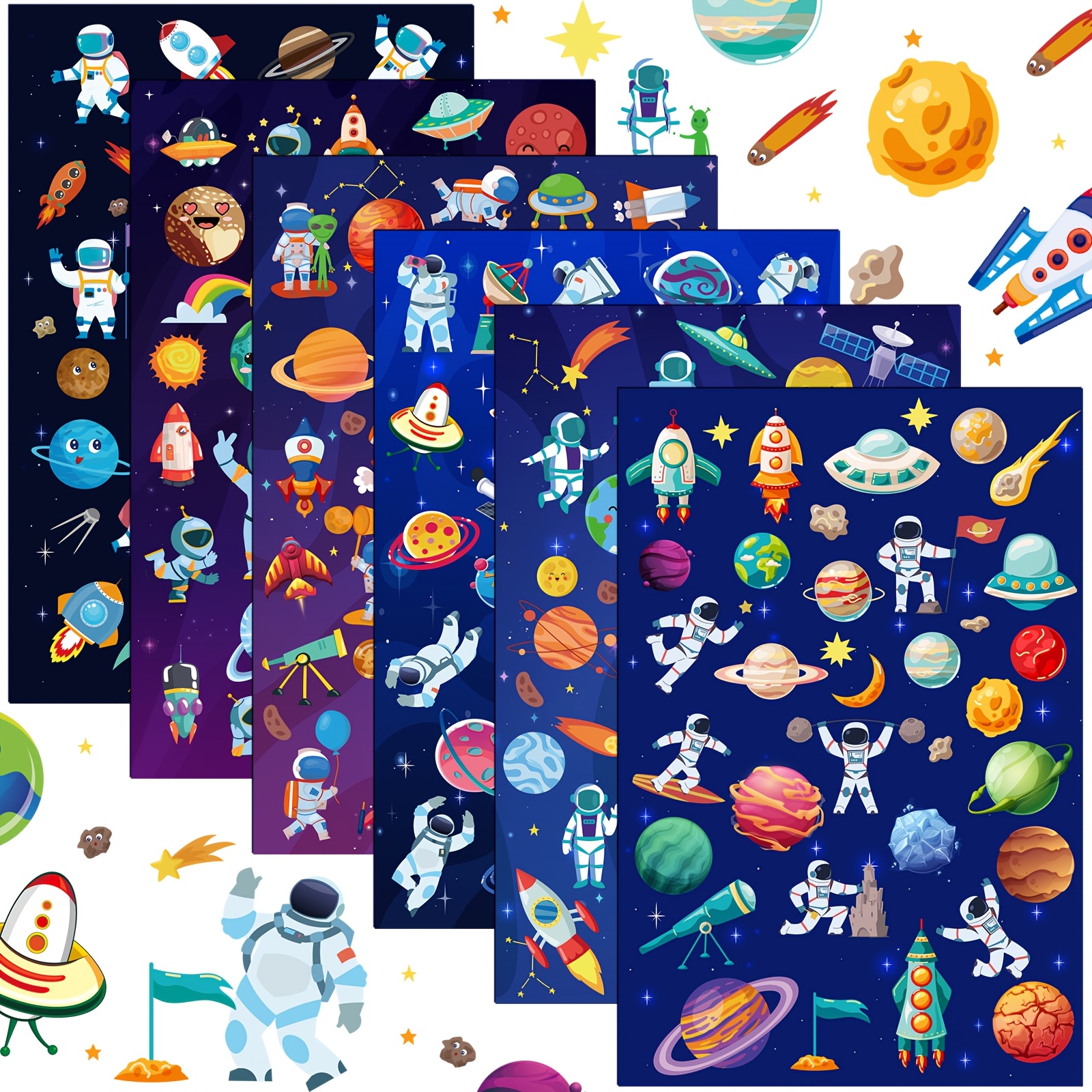 48 Space themed Stickers Waterproof Planet Astronaut - Temu