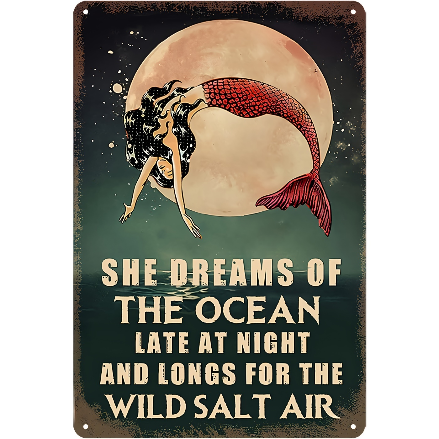 Cartel Metal Sirena Sueña Océano Decoración Pared Hogar Sala - Temu Mexico