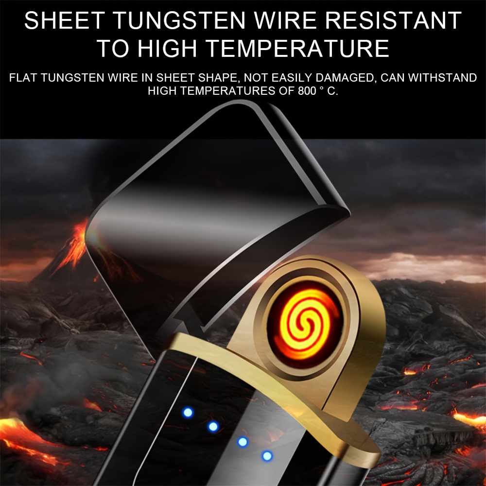 10pcs Black Dual Arc Plasma Lighters With Led Battery Indicator Gift ...