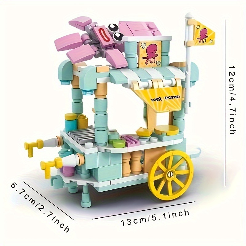 Creative Mini Food Street Snack Cart Building Block Set Cute - Temu ...