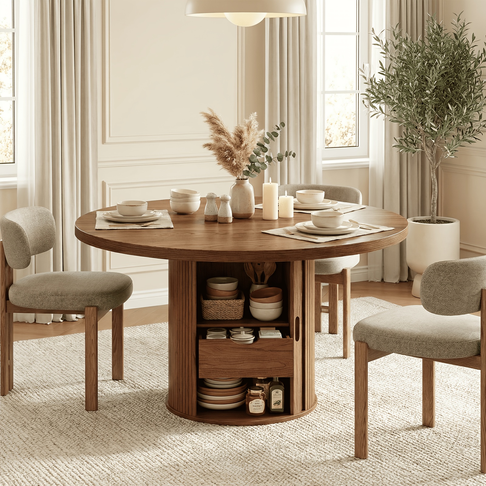 round dining table sold on Temu United States