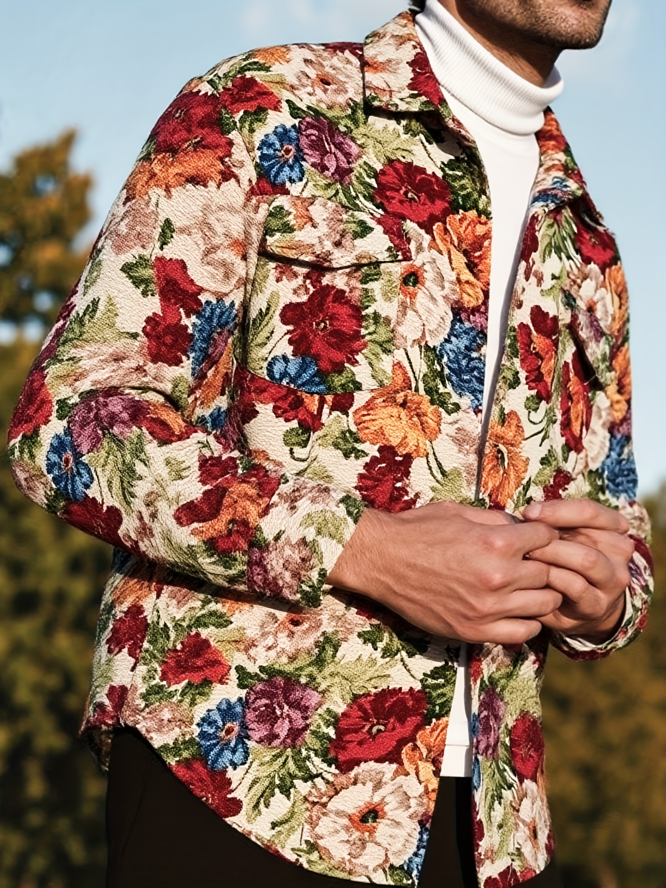 floral jacket men sold on Temu United States