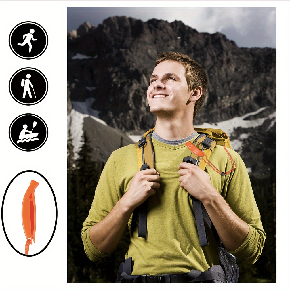 2pcs Dual Chamber Emergency Whistles With Lanyard Durable Pp Material ...