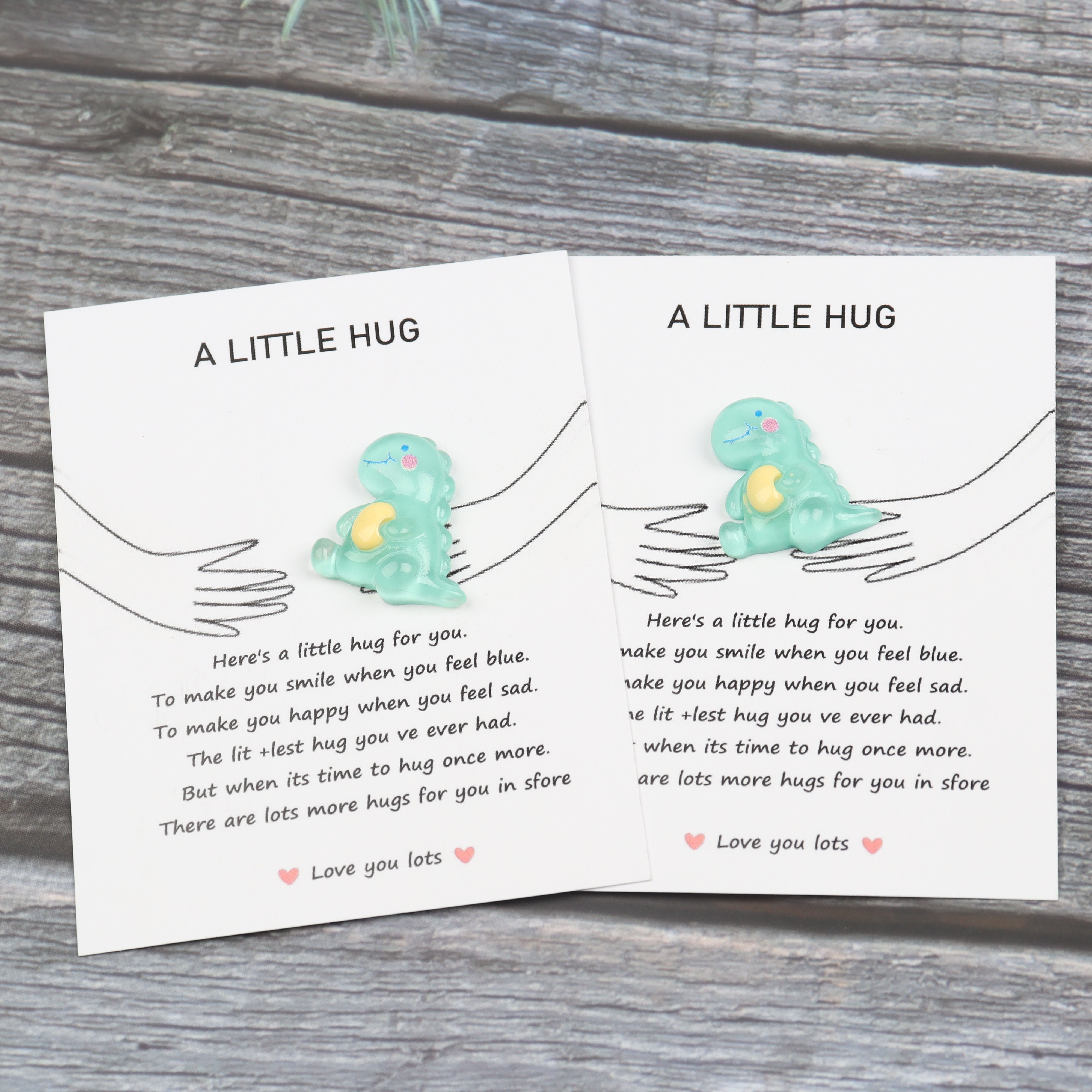 1pc, Small Pocket Hug With Cute Resin Dinosaur Hug Card, Pocket Hug And ...