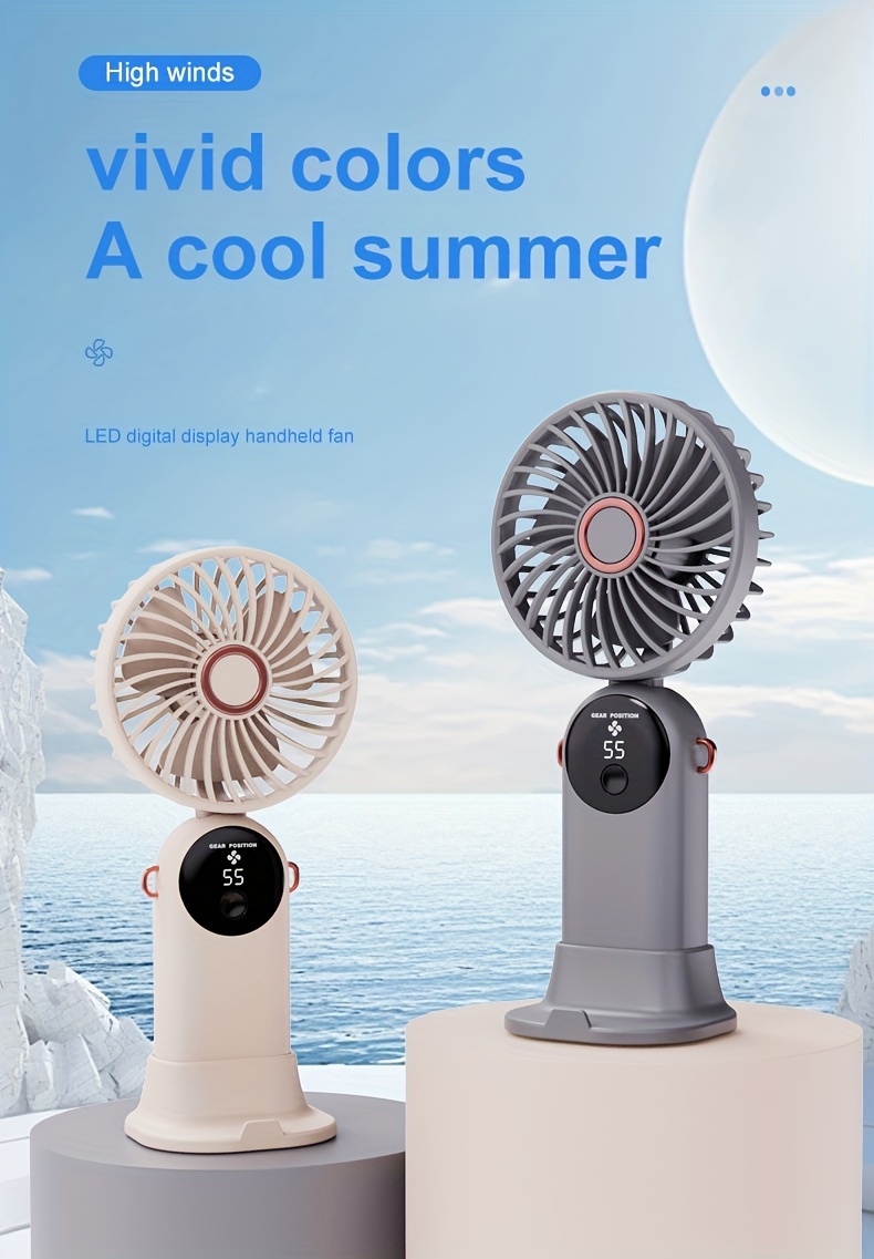 6 speed Wind Portable Usb Rechargeable Mini Fan Led Wind - Temu