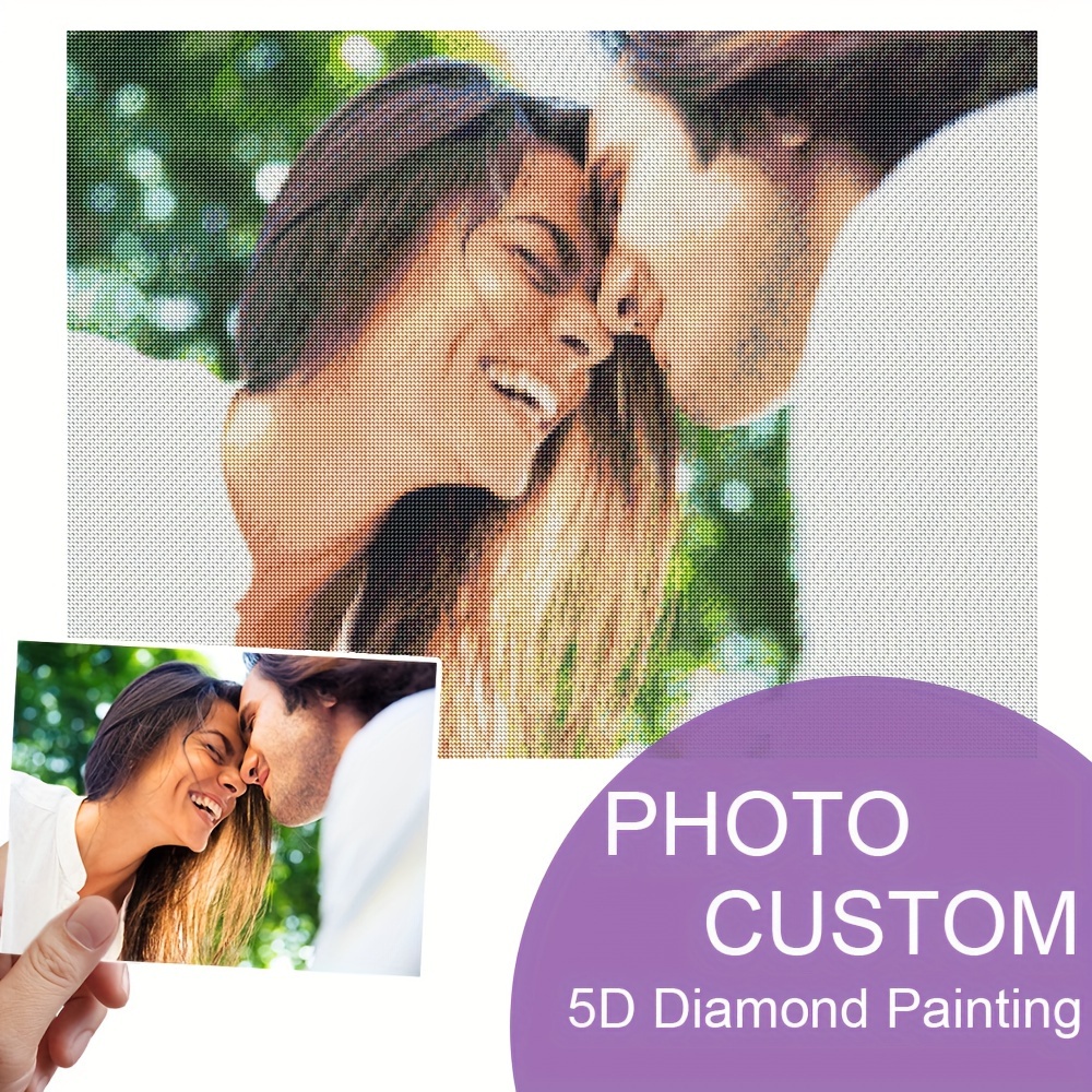 Artificial Diamond Art Painting Customized Full Round Diy - Temu Australia