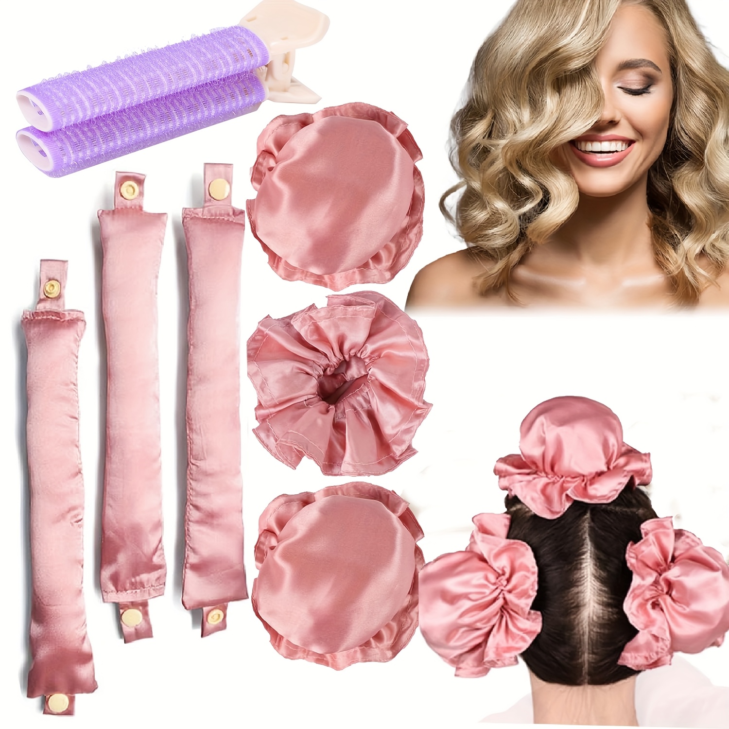 heatless hair curlers sold on Temu United States