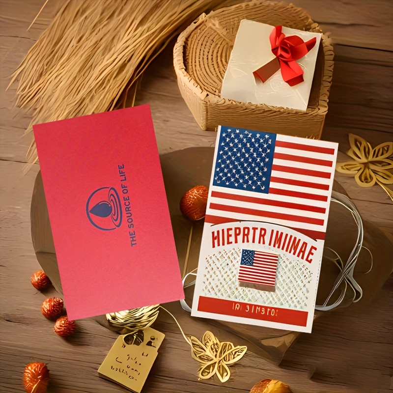 American Flag Themed Greeting Card Multipack Festive Holiday - Temu