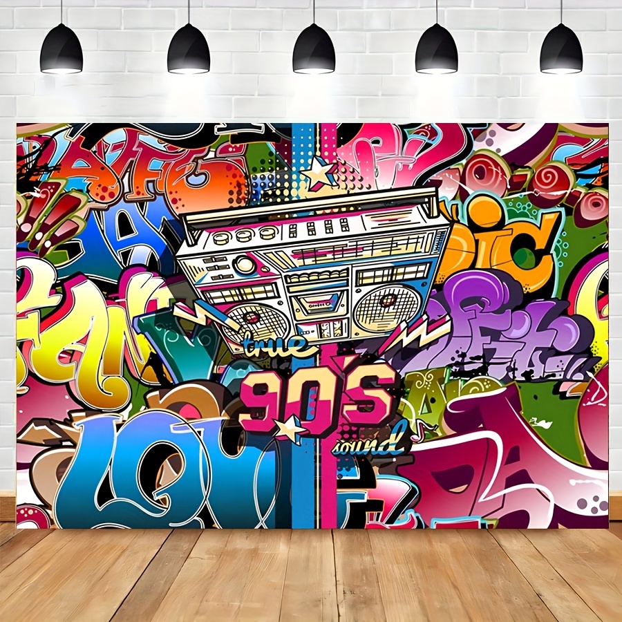 1pc 80s Backdrop For Parties Hip Hop Rock Music Disco Birthday Party ...