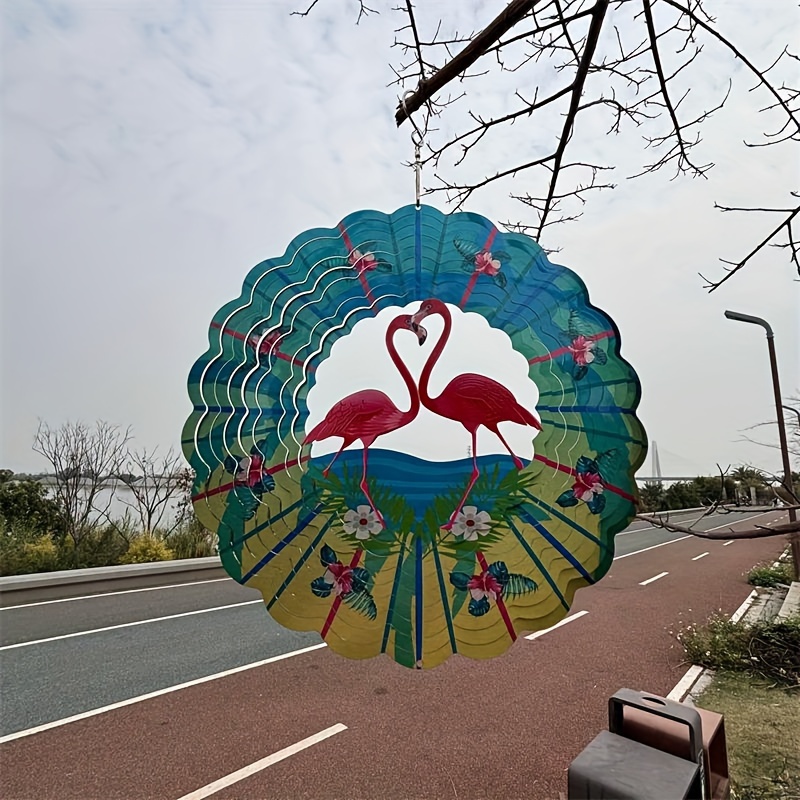 Stainless Steel Red crowned Crane Wind Spinner 3d Colorful - Temu