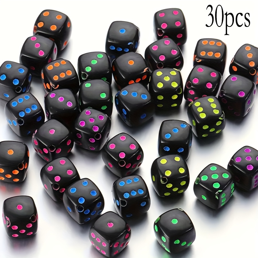 Dice Pattern Square Acrylic Beads Diy Jewelry Making - Temu United Kingdom