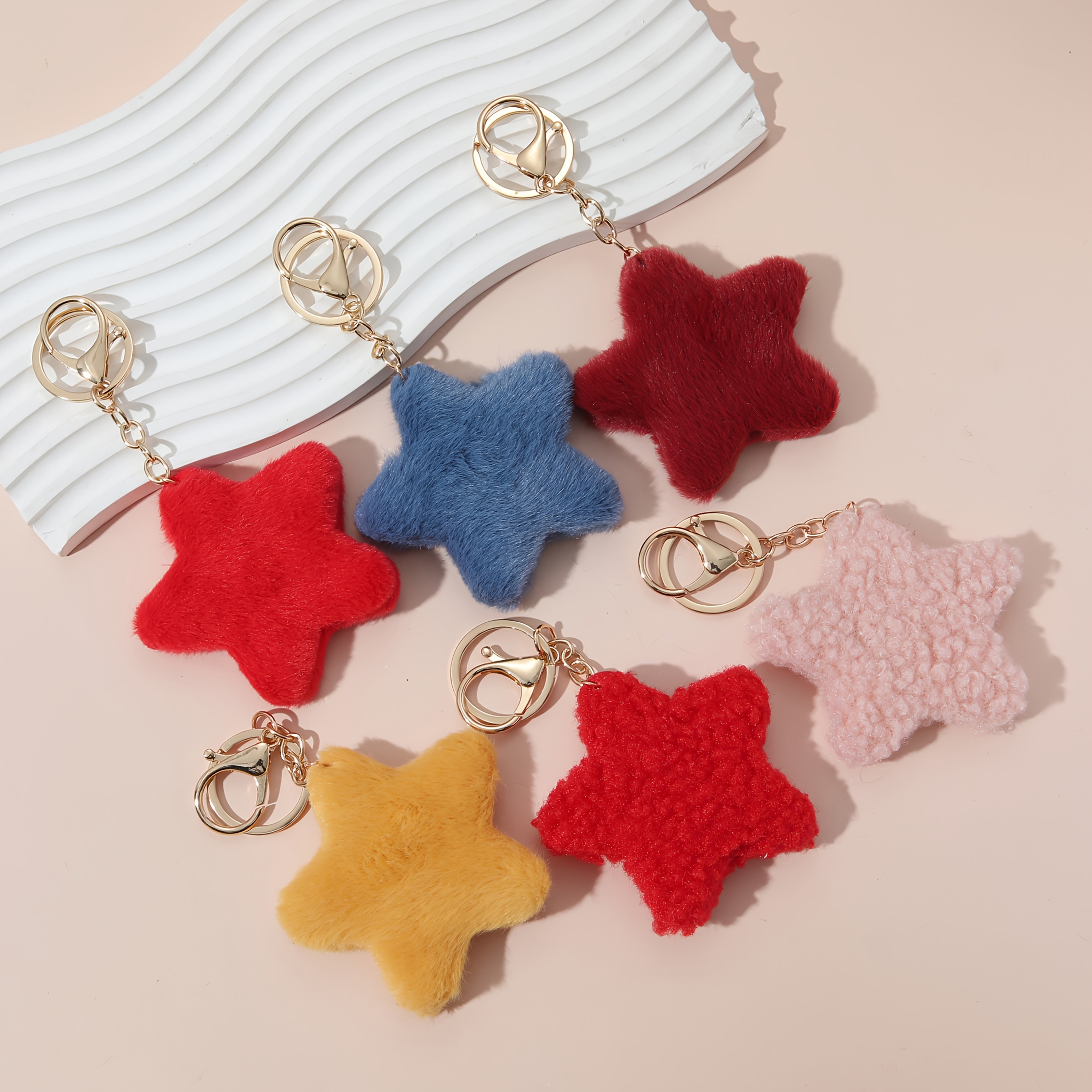 plush star keychain sold on Temu United States