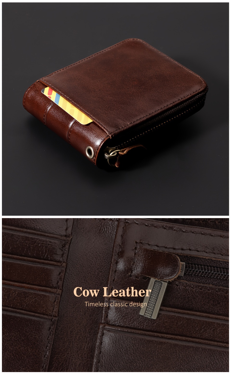 Real Natural Men Wallet Rfid Large Capacity Credit Card Holder Purse ...