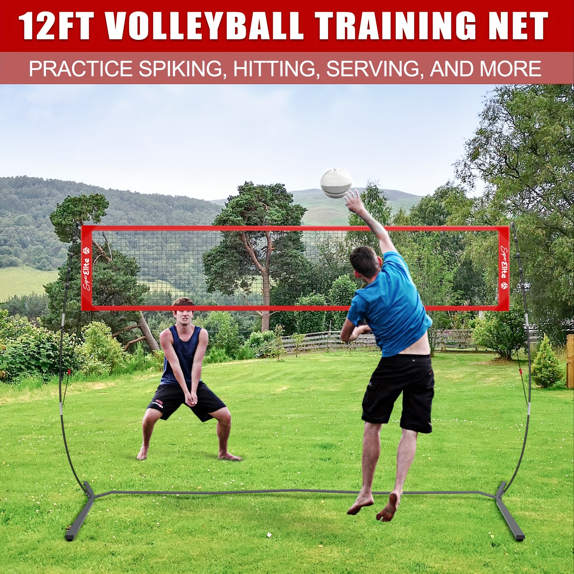 Volleyball Practice Net Backyard Freestanding Indoor Outdoor - Temu