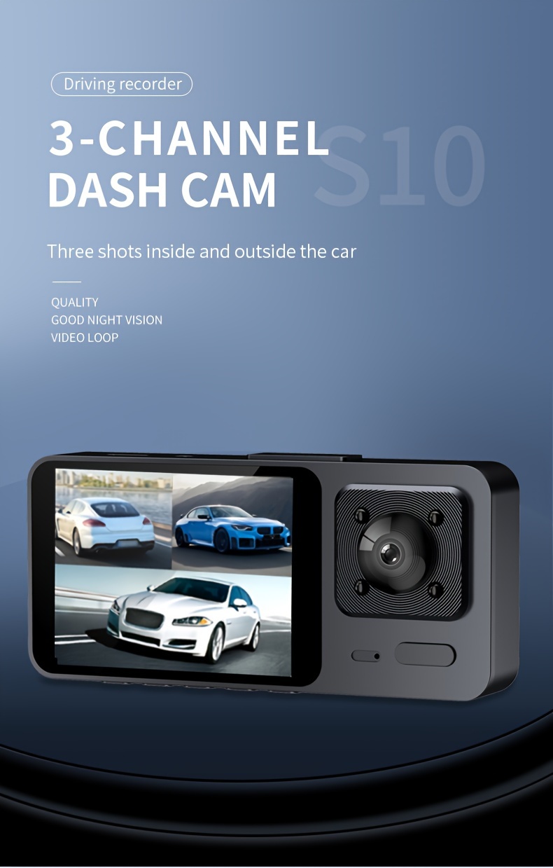 1080 Camera Dash Cam Cars Front Inside Rear Car - Temu