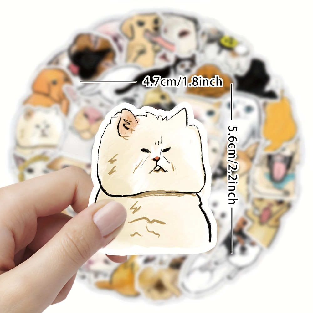 Cat Stickers Prank Meme Large Sticker Pack Bumper Water - Temu United